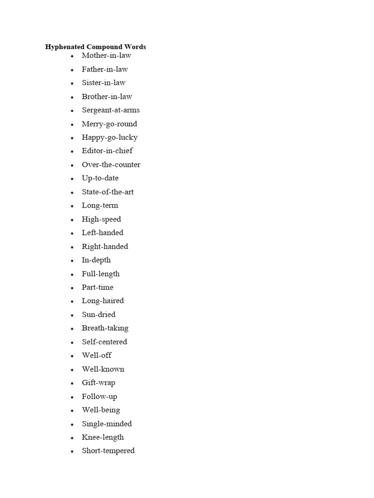 Hyphenated Compound Words | PDF