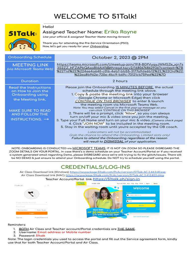 51talk Next Step Reminders | PDF | Teachers | Download