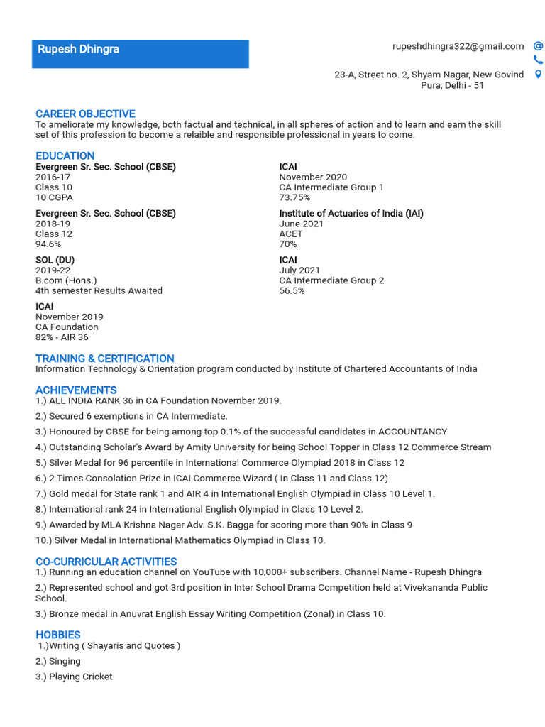 Rupesh Dhingra CV-1 | PDF | Business | Qualifications