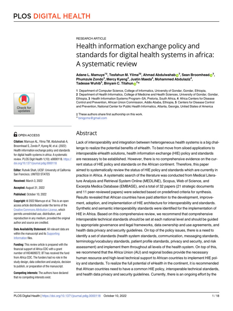 Journal Pdig 0000118 | PDF | Health Informatics | Interoperability
