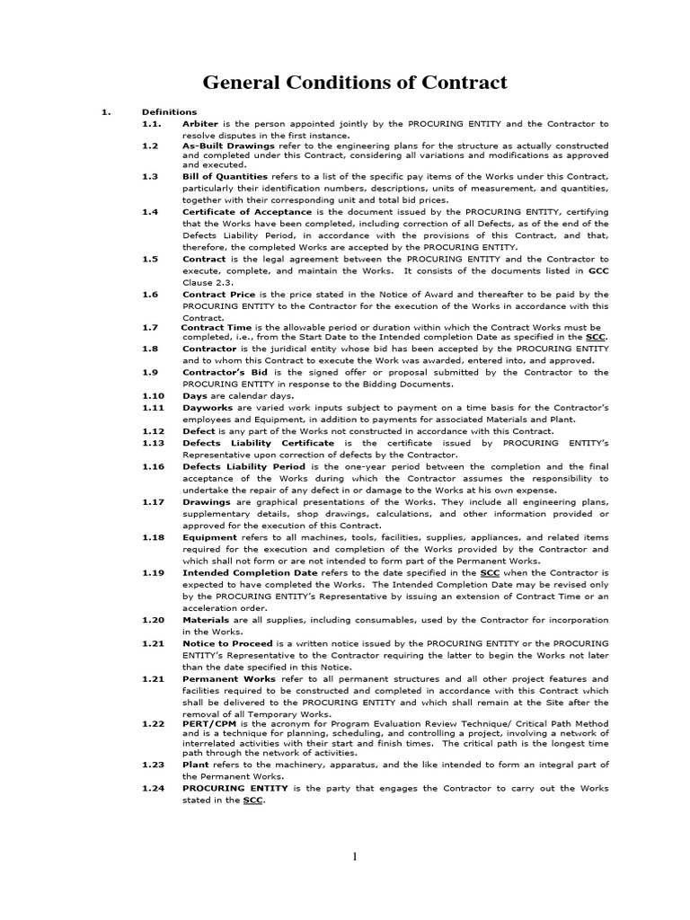 General Conditions of Contract | PDF | Insurance | Breach Of Contract