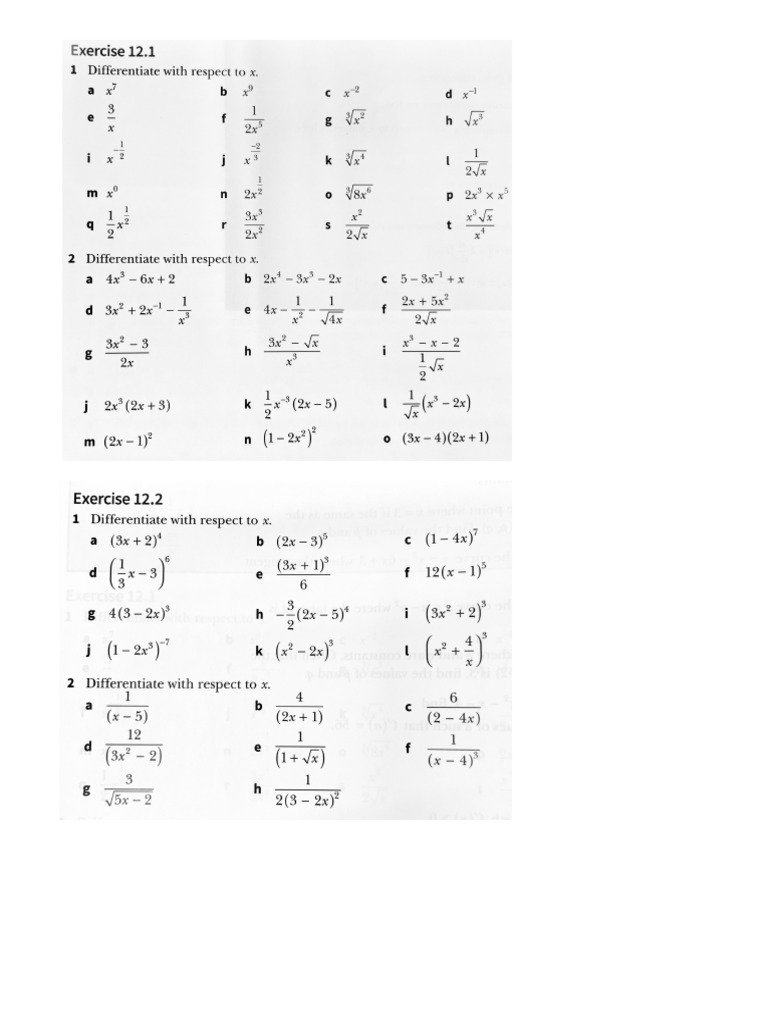 Recall & Revise Differentiation 1 | PDF