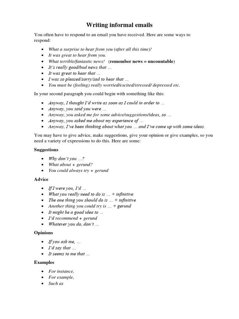 3 Writing Informal Emails | PDF | Semantic Units | Linguistic Typology