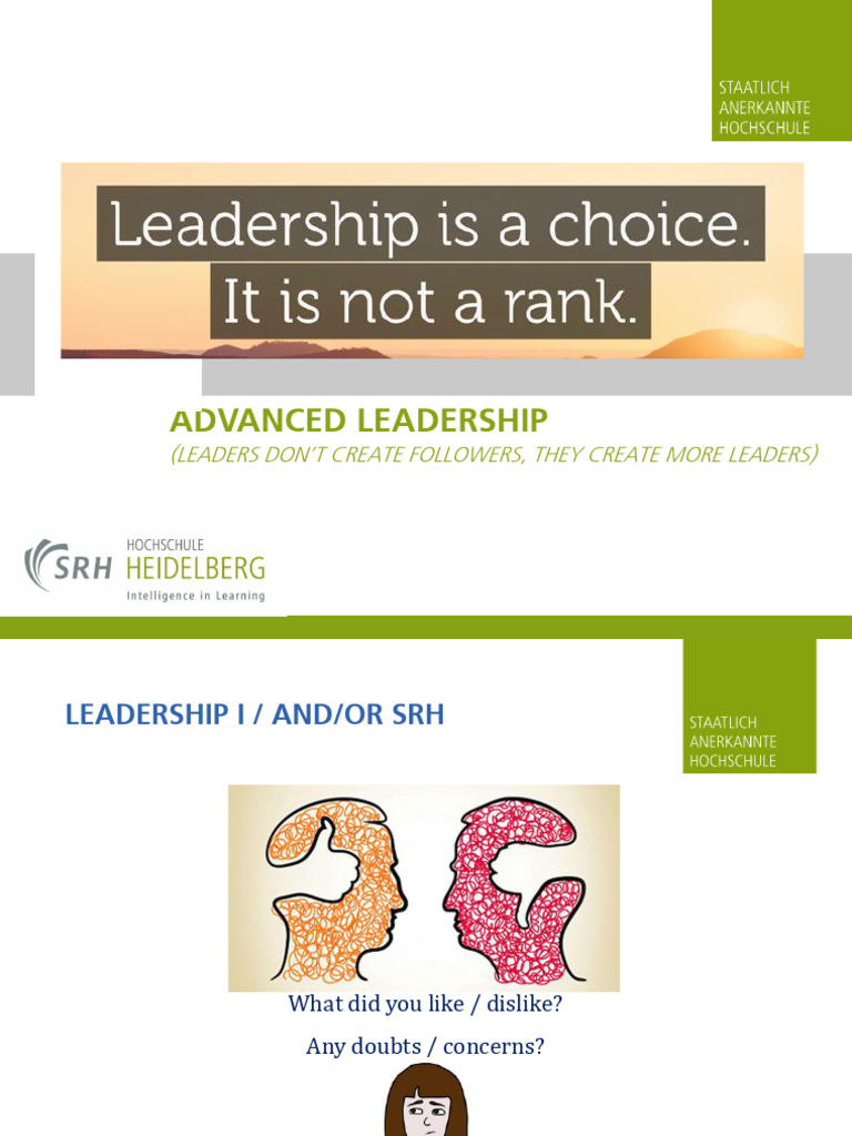 SRH - Leadership II - Group I - 2022 - Latest Handout | PDF ...