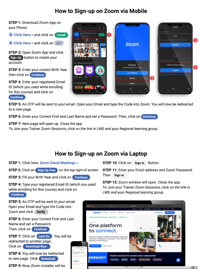 How to Sign-up a Zoom | PDF