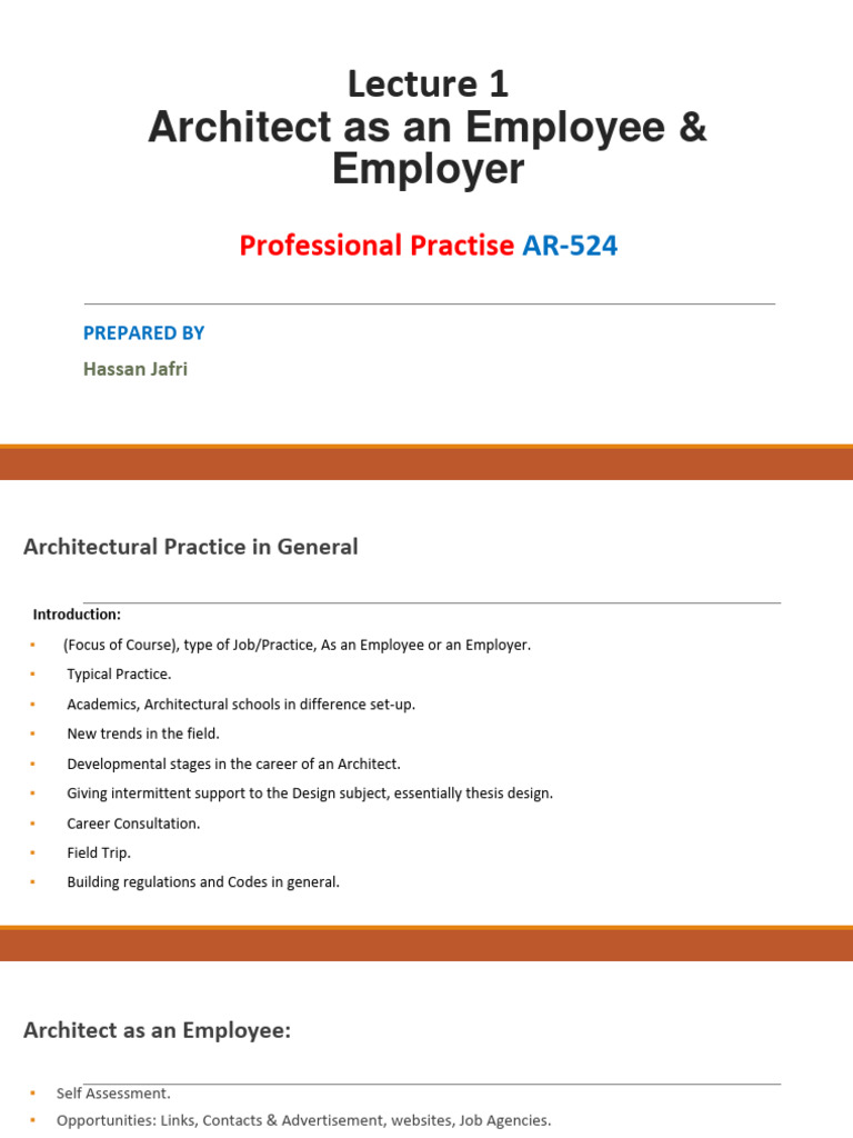 Architect As An Employee | PDF | Employment | Architect