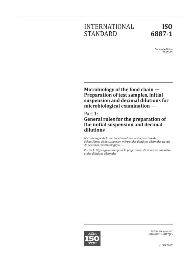 Iso 6887-1 2017 | PDF