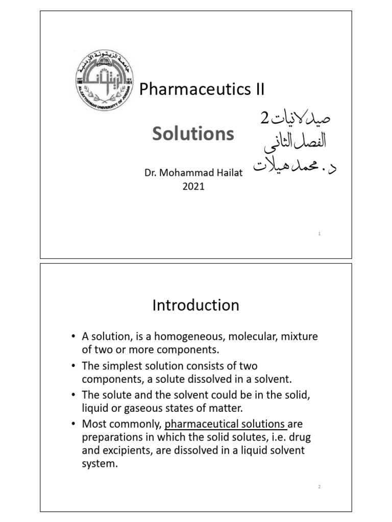 Pharmaceutic Uni Notes | PDF