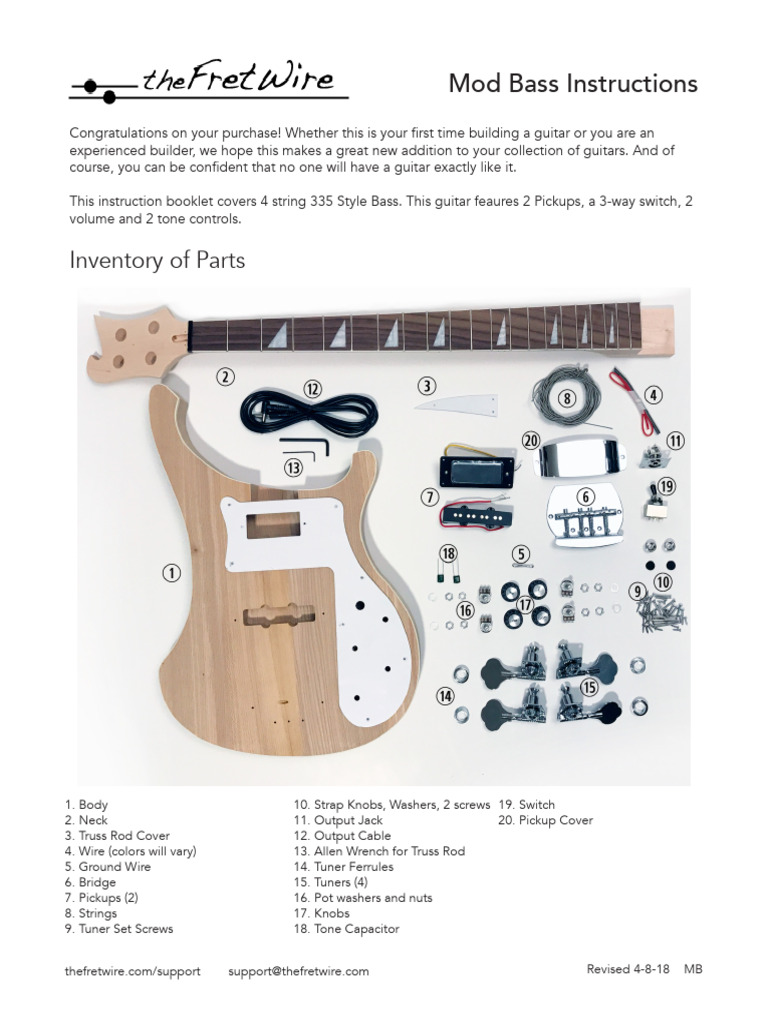 Mod Bass Instructions | PDF | Guitars | Irish Musical Instruments