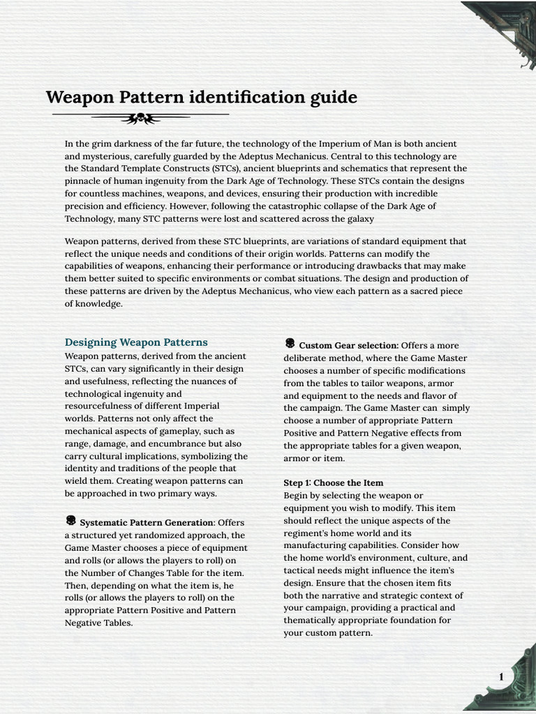 Weapon Pattern Design Guide | PDF