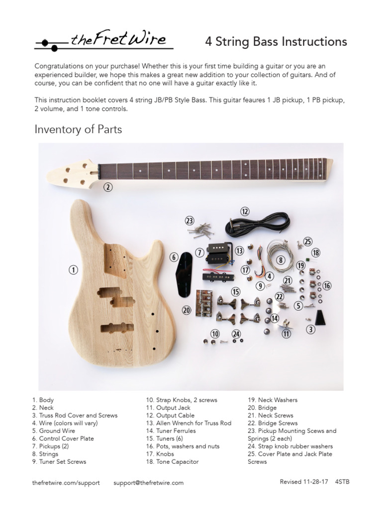 PJ 4 String Bass Instructions | PDF | Guitars | String Instruments