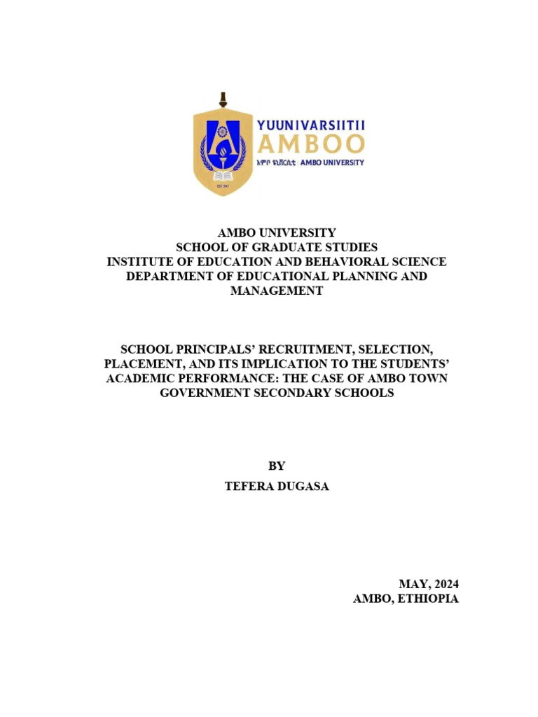 Tefera's Thesis | PDF | Leadership | Thesis