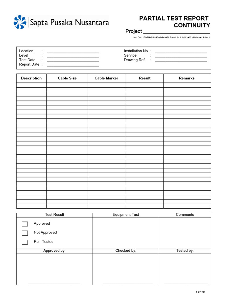 Form Test Comm Partial Test | PDF | Duct (Flow) | Gas Technologies