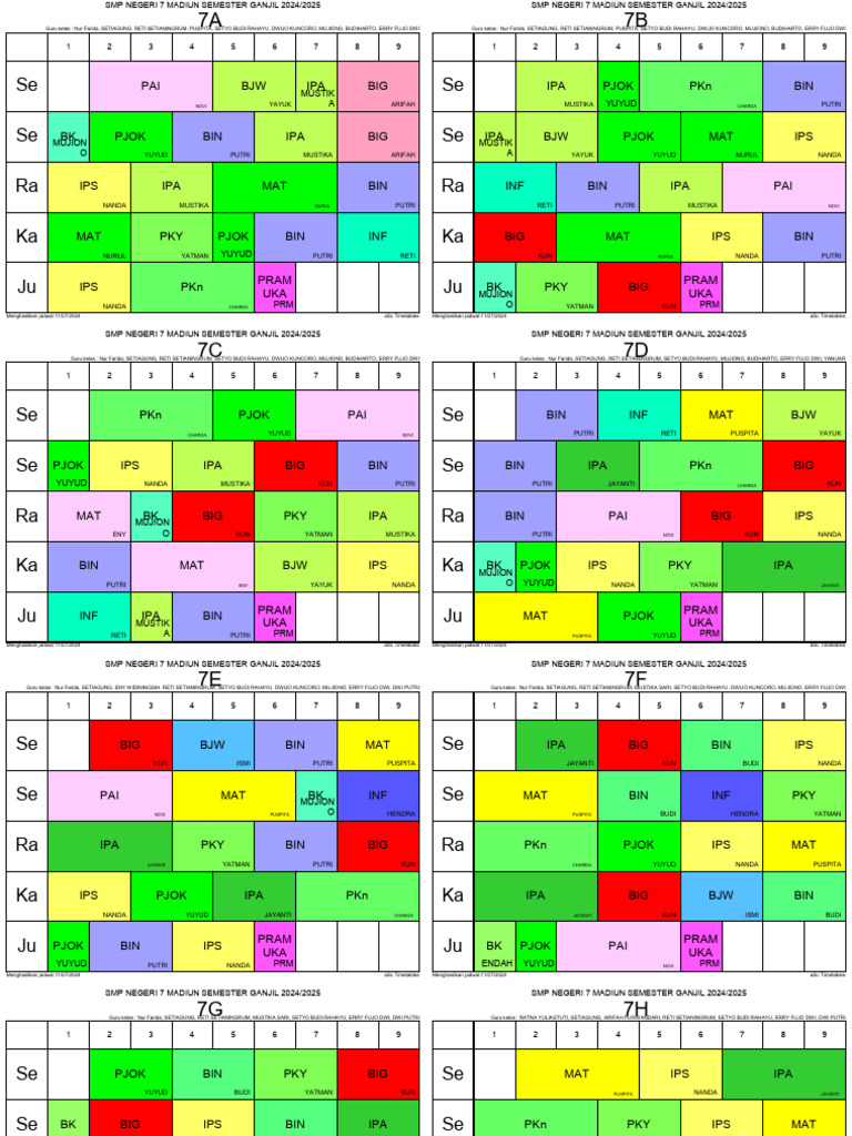 Jadwal Tiap Kelas | PDF