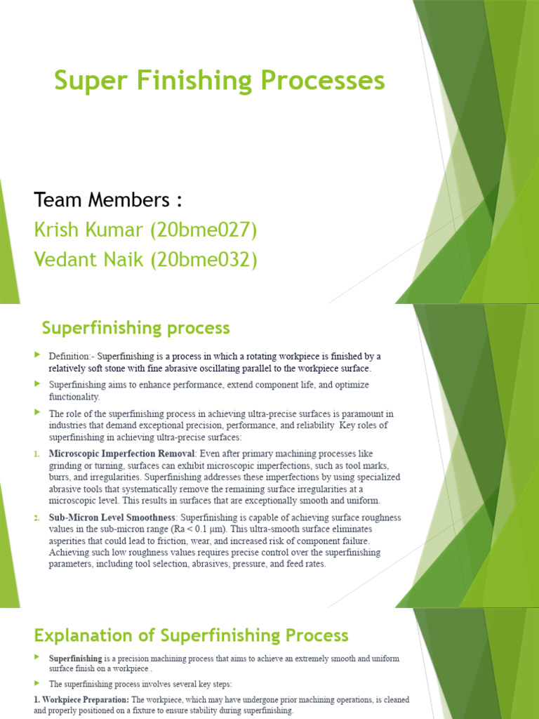 Super Finishing Processes | PDF | Secondary Sector Of The Economy | Metals