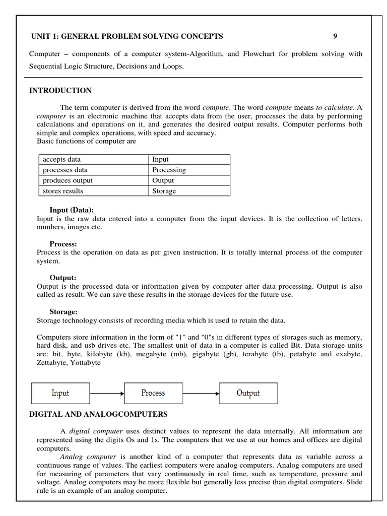 Art of Programing Notes MCA | PDF | Computer Data Storage | Programming
