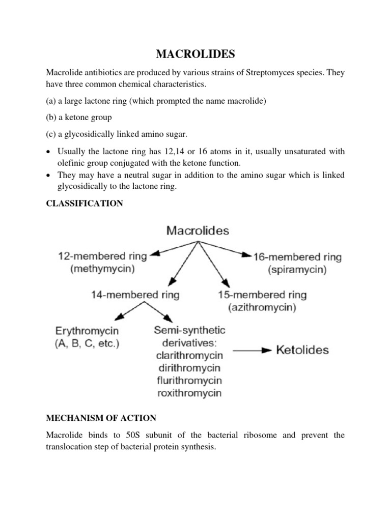 MACROLIDES | PDF | Bacteria | Organic Chemistry