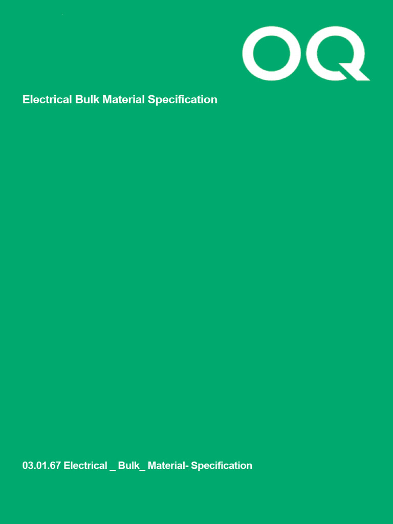 03.01.67-Electrical Bulk Material-Specification | PDF | Electrical ...