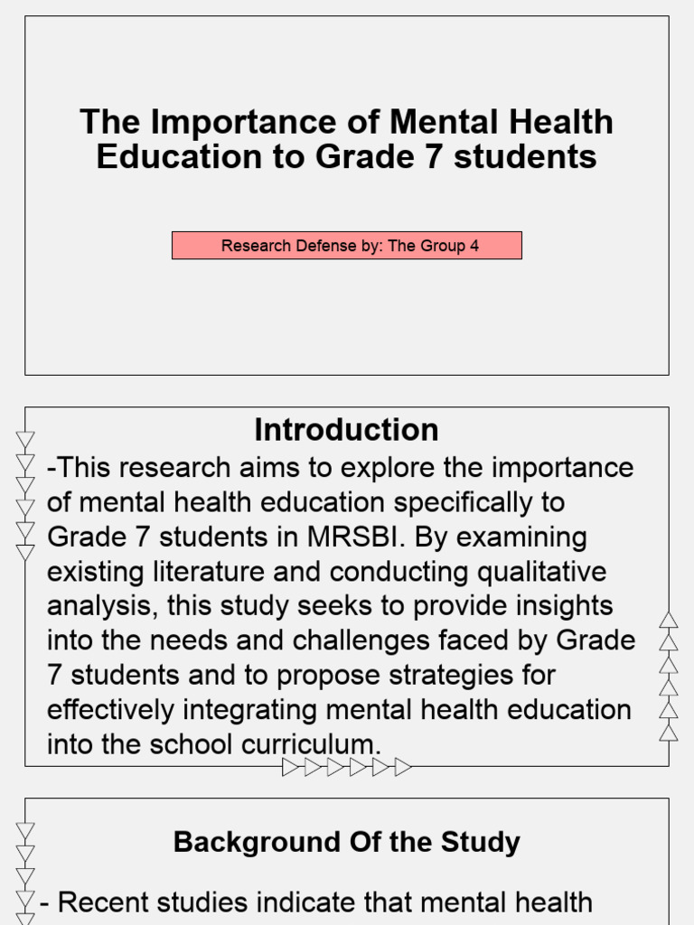 Mental Health Education for Grade 7 Students | PDF | Mental Health ...