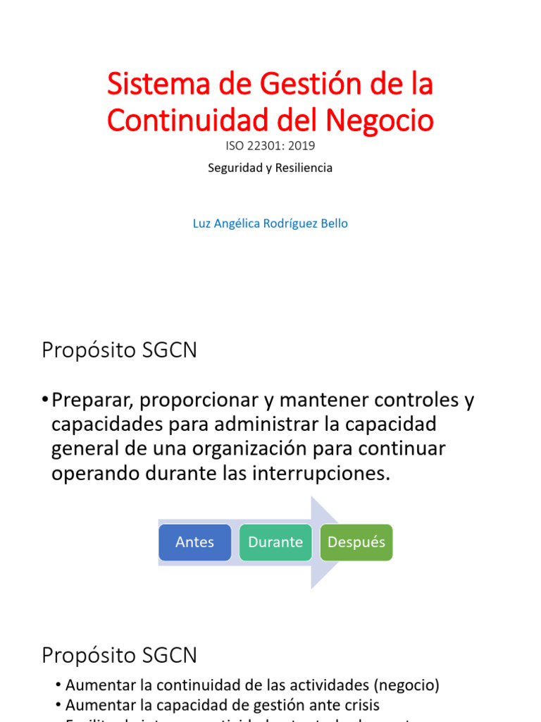 Gestión de Continuidad del Negocio ISO 22301 | PDF | Negocios