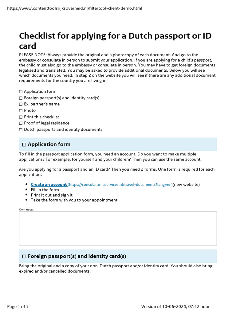 Dutch Passport and ID Card Application Guide | PDF | Identity Document ...