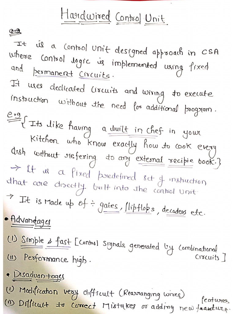 Hardwired Control Unit | PDF