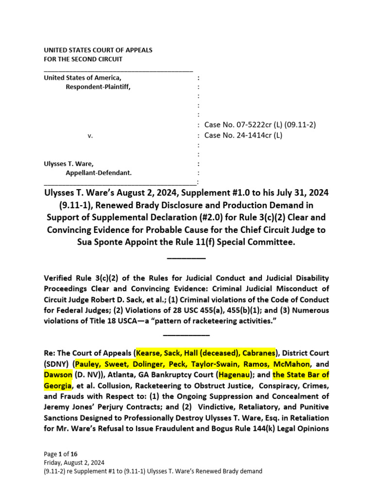 Judicial Misconduct Allegations Against Sack | PDF | Brady V. Maryland ...