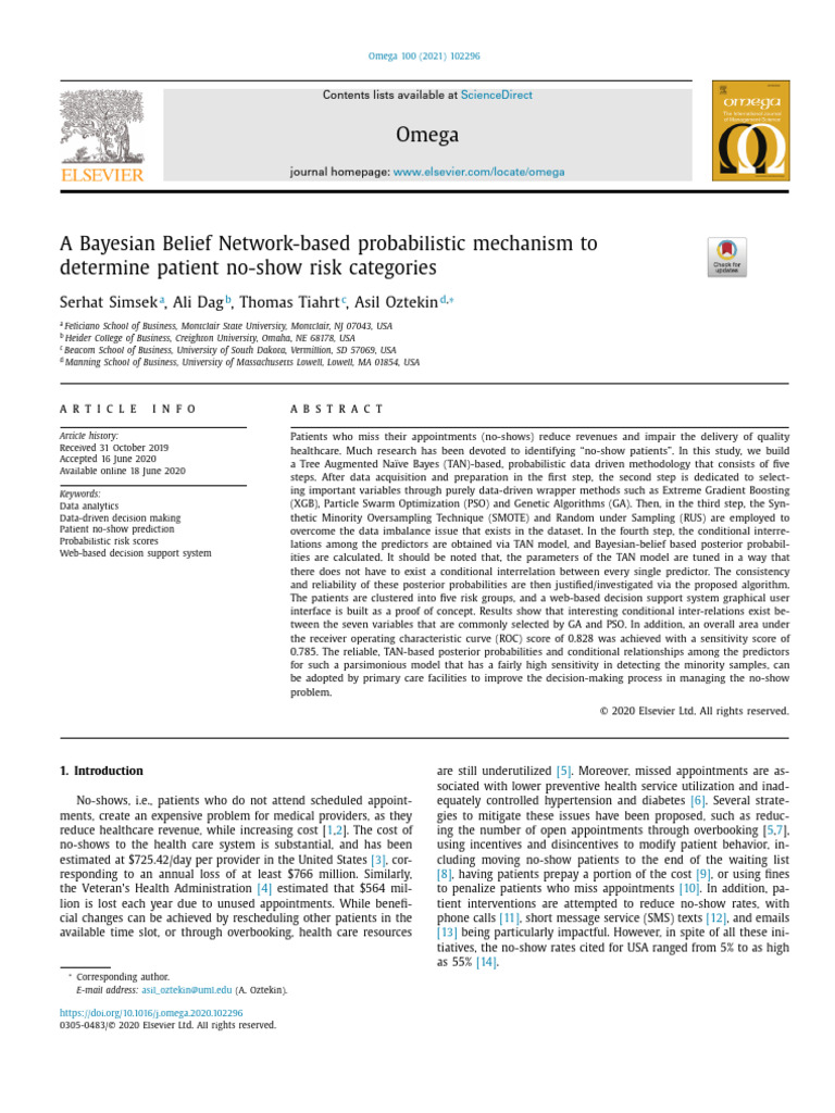 A Bayesian Belief Network Based Probabilistic Mechanism To Determin 2021 Ome | PDF | Cross ...