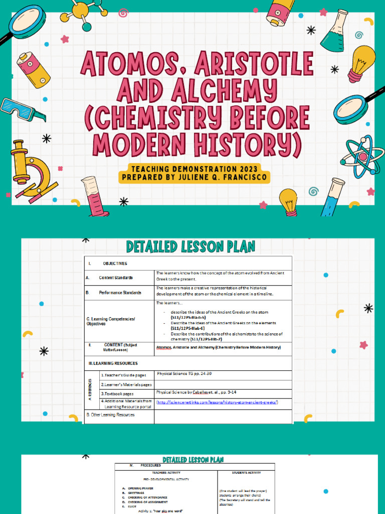 Atomos, Aristotle and Alchemy (Chemistry Before Modern History) | PDF | Matter | Universe