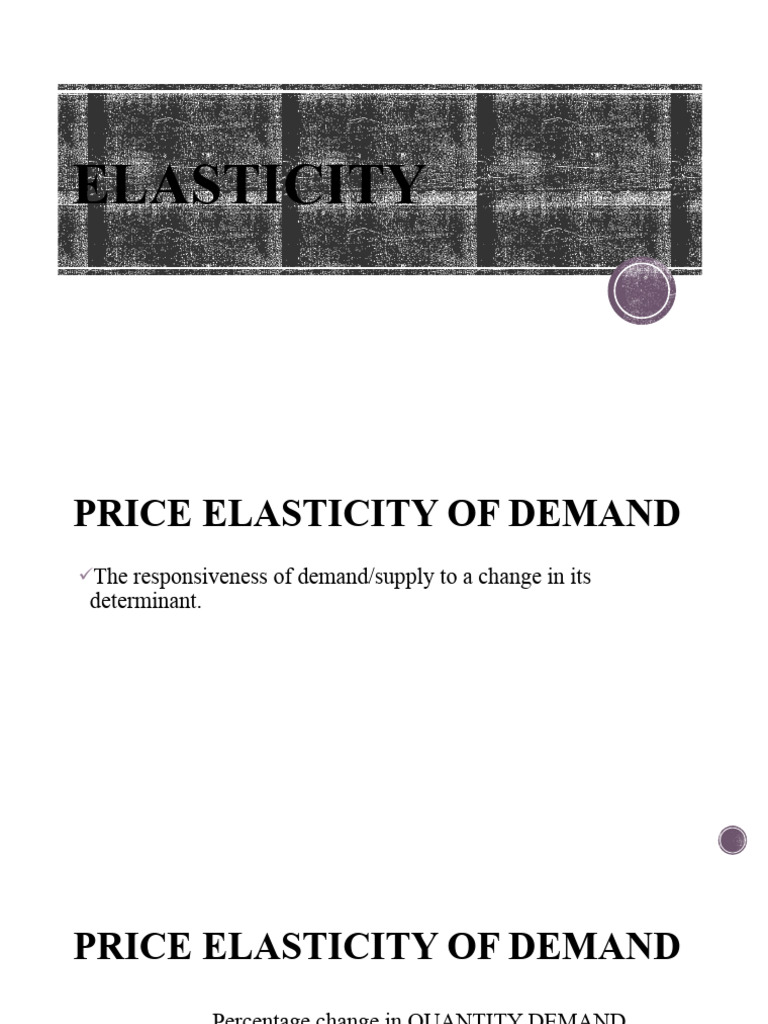 Elasticity | PDF