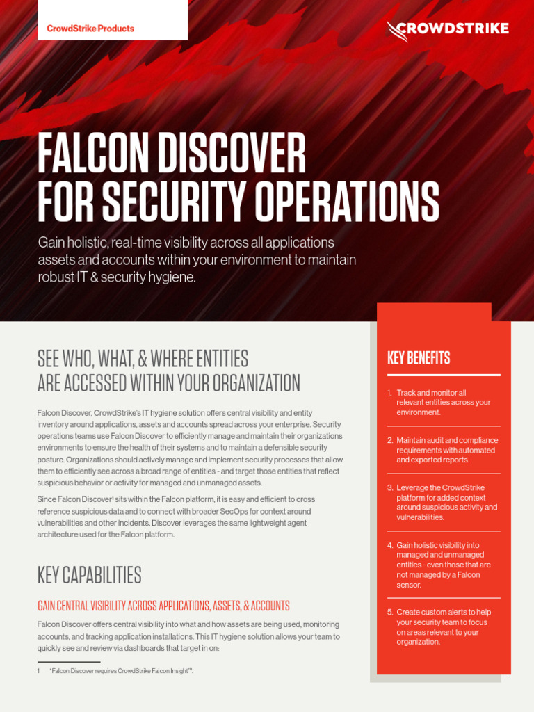 Crowdstrike Falcon Discover For Security Ops Data Sheet | PDF | Computer Security | Security