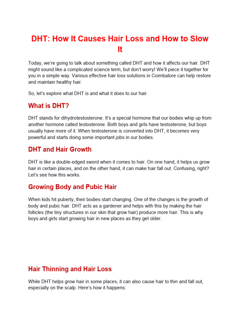 Blog DHT - How It Causes Hair Loss | PDF | Hair Loss | Hair