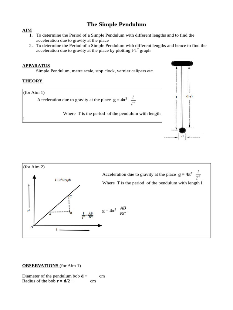 Simple Pendulum | PDF | Pendulum | Acceleration