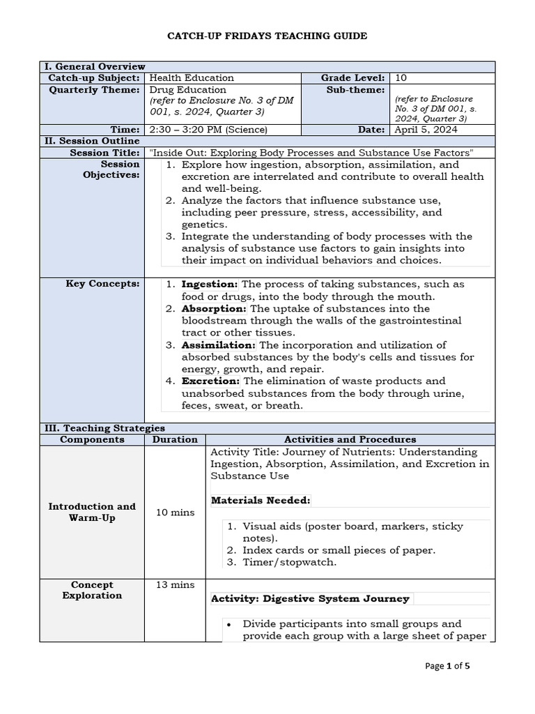 Teaching Guide - Grade 8 | PDF | Substance Abuse | Behavior