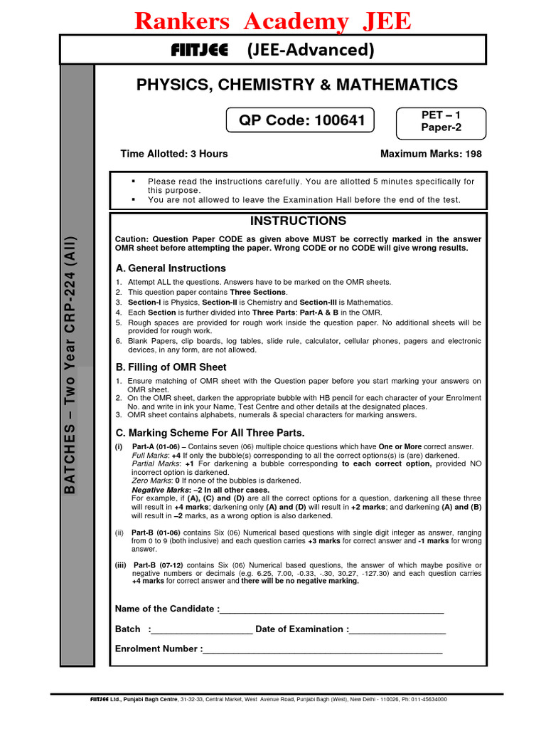PET 1 - Paper 2 | PDF | Force | Electron