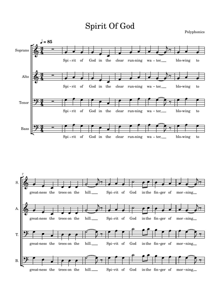 Spirit of God - Holy Spirit Hymn | PDF | Elements Of Music | Singing