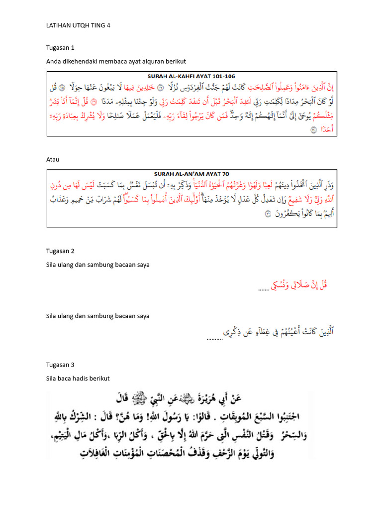 Latihan Utqh T4 | PDF