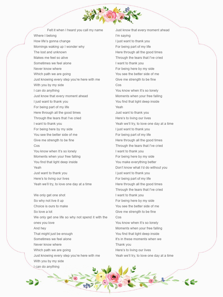 Graduation Song Lyrics | PDF