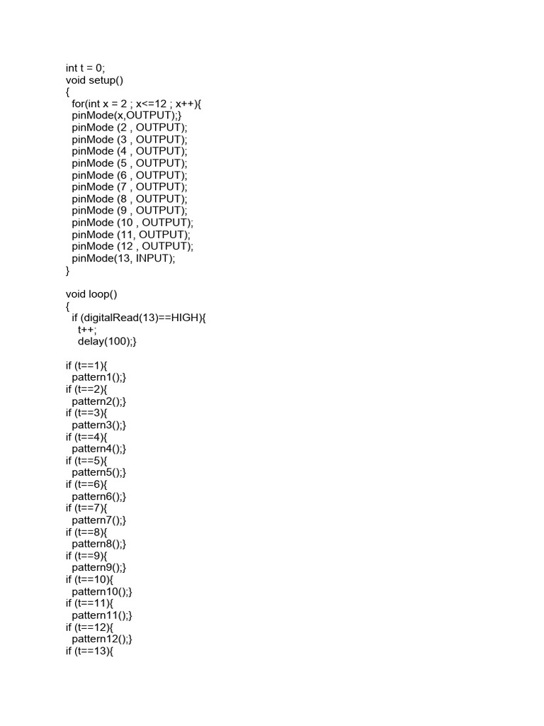 Arduino - Change Led Patern | PDF