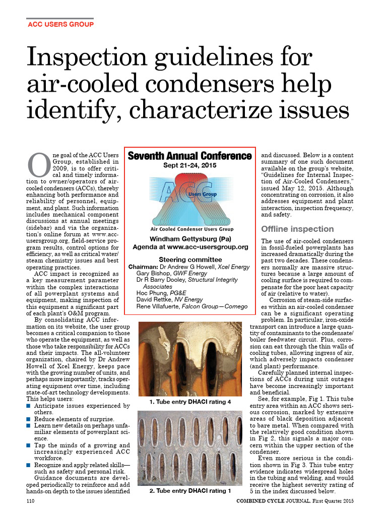 CCJ2015Q1 - Air-Cooled Condensers - Inspection Guidelines | PDF | Duct ...
