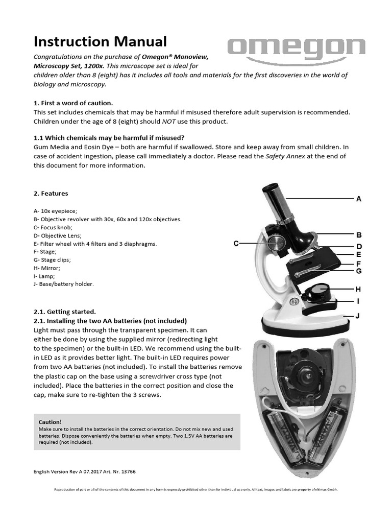 1 en Instruction Manual REV A | PDF | Microscope