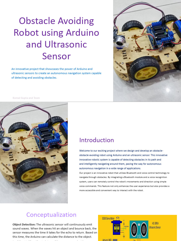 Obstacle Avoiding Robot Using Arduino And Ultrasonic Sensor Pdf Arduino Robot
