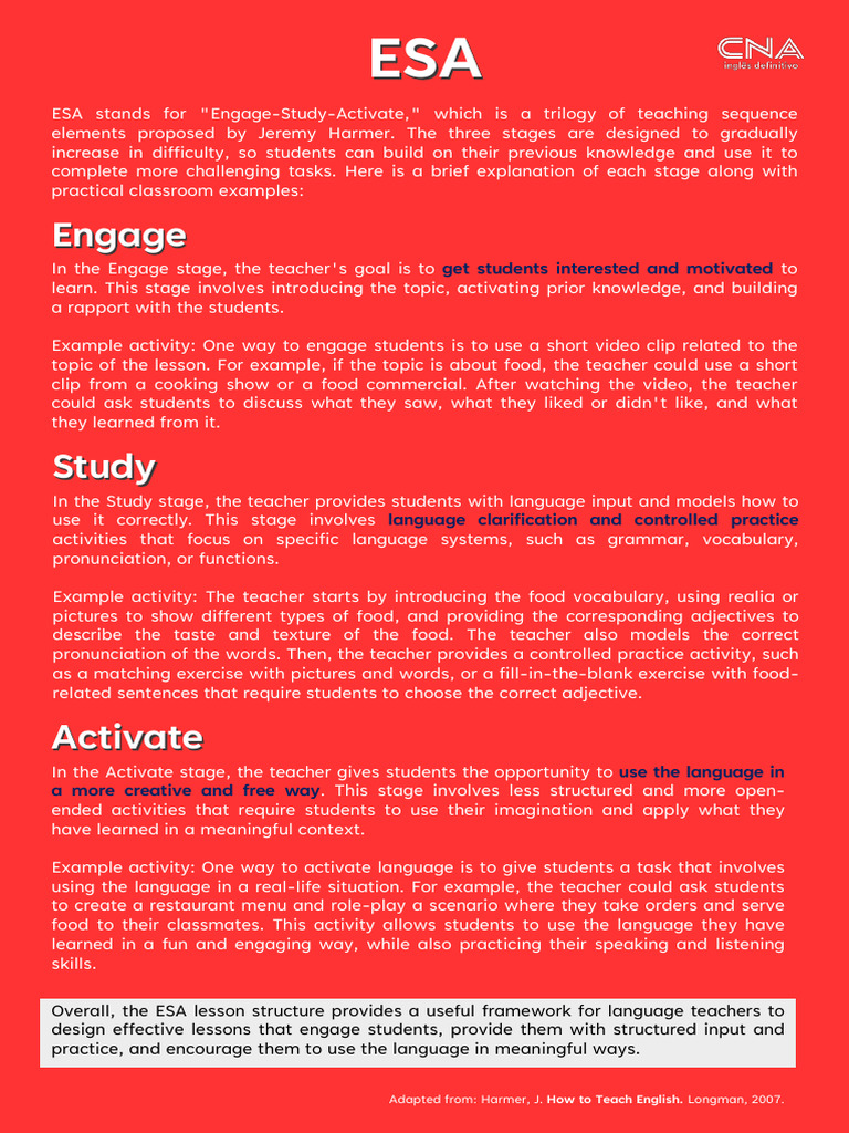 ESA | PDF | Teachers | Language Education