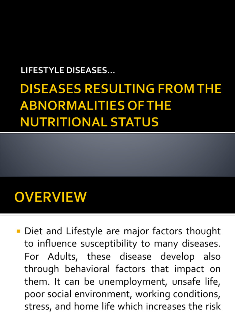 LIFESTYLE DISEASES vs. NUTRITIONAL STATUS | PDF | Obesity | Diet (Nutrition)