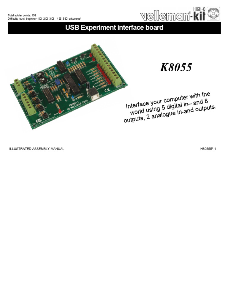 Illustrated Assembly Manual k8055 Uk Rev3 | PDF | Soldering | Booting