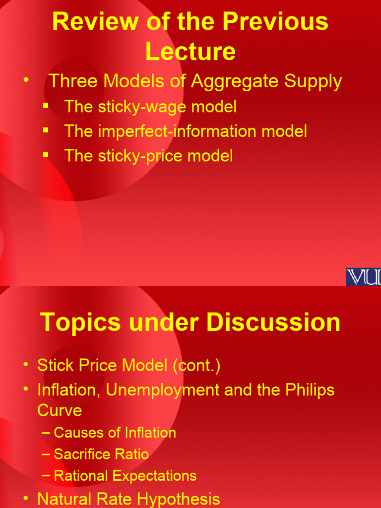 Lecture 34 | PDF | Phillips Curve | Inflation