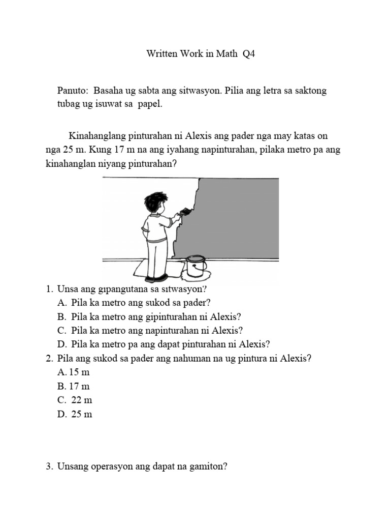 Written Work in Math Q4 Week 5 | PDF
