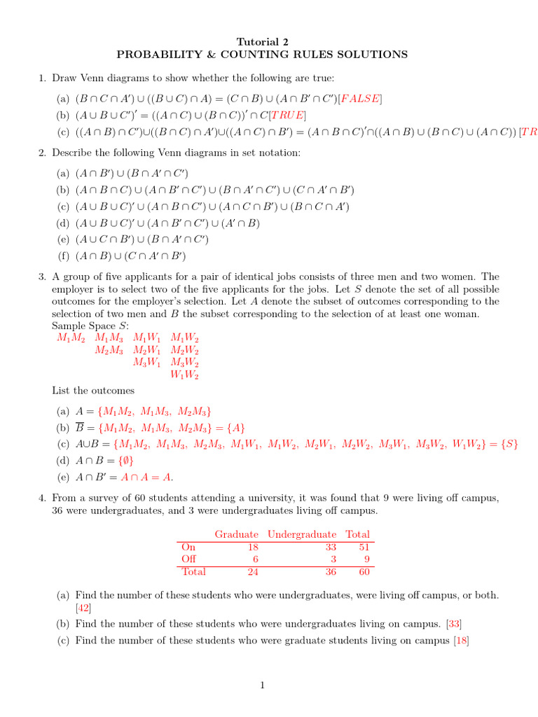 Tutorial 2 2024 Solutions Pdf Sampling Statistics Probability