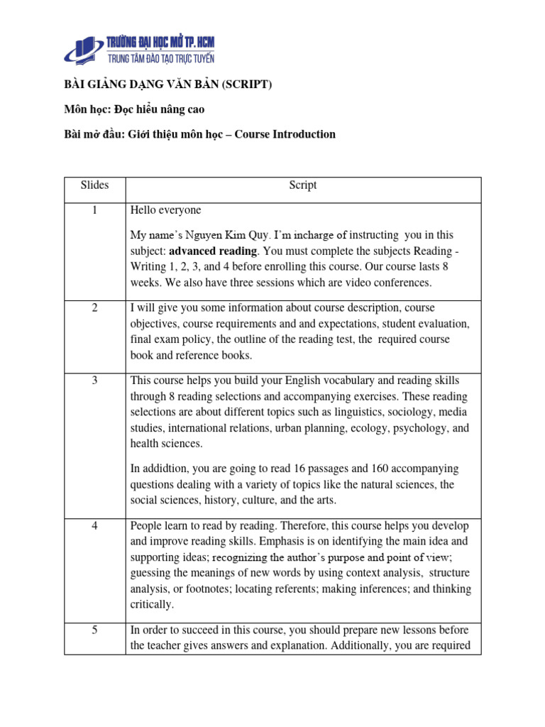 Course Introduction Script | PDF | Science | Social Sciences