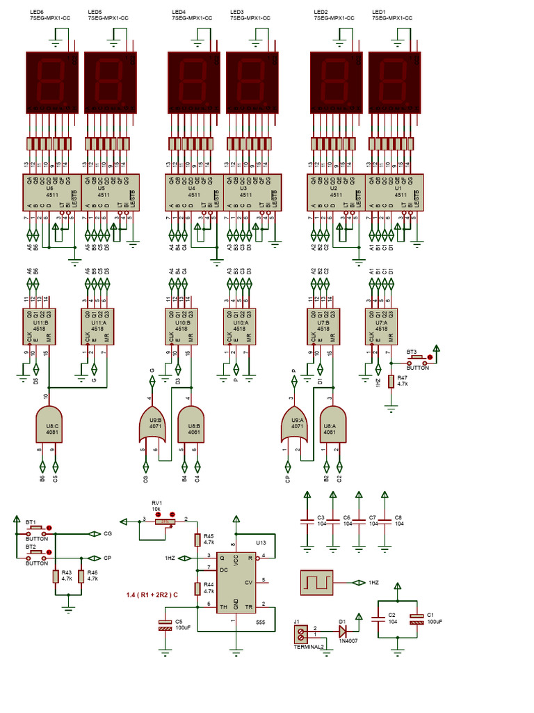 Digital clock - FULL 40XX 555 HMS - NL | PDF